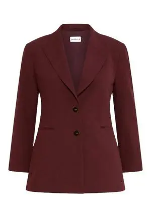 Marella Viscose-blend Canvas Blazer - Bordeaux Red