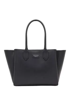 Emporio Armani Logo Patch Top Handle Bag - Black