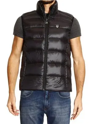 EA7 Logo Detail Puffer Vest - Black