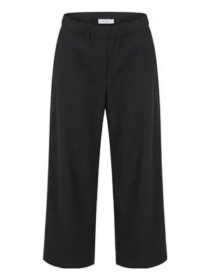 Patrizia Pepe Straight-leg Poplin Trousers - Black