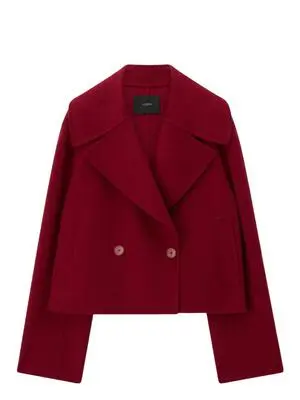 JOSEPH Double Breasted Cashmere Jacket - Ruby