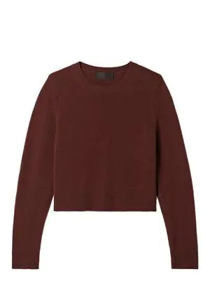 NILI LOTAN Venus Cropped Cashmere Sweater - Brown