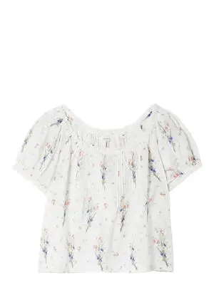 DÔEN Frederica Lace-trimmed Shirt - White