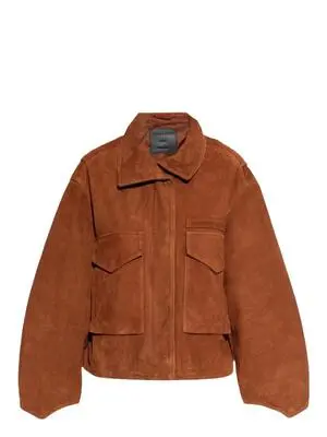 ALLSAINTS Suede Pocket Jacket - Cognac Brown