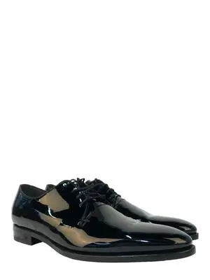 Gucci Patent Leather Lace-up Derby Shoes - Black