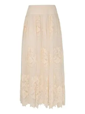 Zimmermann Lace Maxi Skirt - Cream