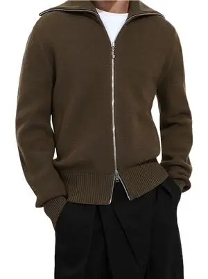 Bottega Veneta Zip-up Knitted Cardigan - Dark Moss Color
