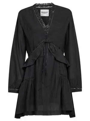 Isabel Marant Étoile Damya Lace Ruffled Mini Dress - Black