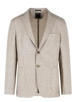 Zegna Single-breasted Patch-pocket Blazer - Nude