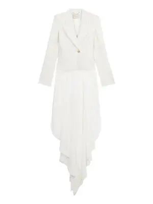 Blumarine Single-breasted Asymmetric-hem Blazer - White