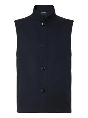 Zegna Stand Collar Zip-up Gilet - Black