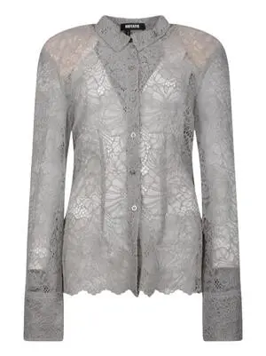 ROTATE BY BIRGER CHRISTENSEN Flower Mesh Shirt - Taupe