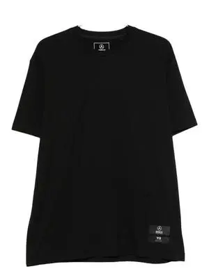 Y3 Mercedes Logo Stack Short Sleeve T-shirt - Black