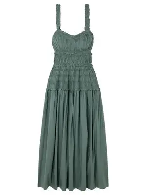 DÔEN DOEN Ruffled Smocked Midi Dress