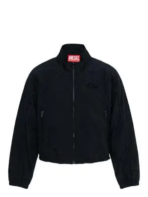 DIESEL® Logo Detail Zip-up Jacket - Black