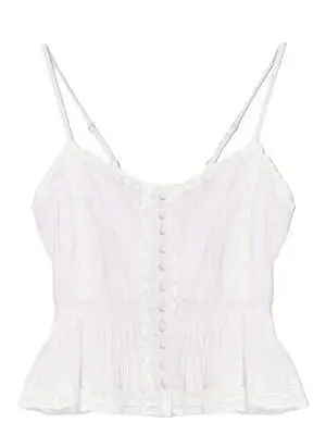 LOVESHACKFANCY LoveShackFancy Aleni Lace Peplum Top