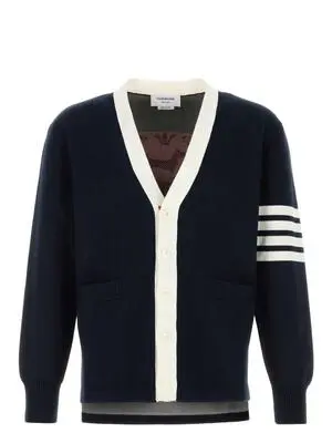 THOM BROWNE Thom Browne V-Neck Cardigan With Crest Intarsia