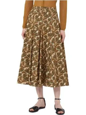 MAX MARA Max Mara Printed Pleated Midi Skirt