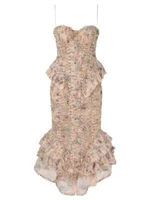 ZIMMERMANN Zimmermann Rebellion Ruffled Midi Dress