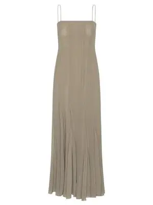 ROTATE BY BIRGER CHRISTENSEN Strappy Flared Maxi Dress - Driftwood Color