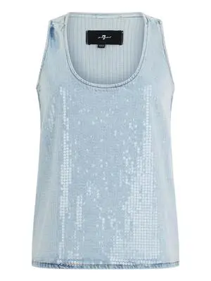 7 FOR ALL MANKIND 7 For All Mankind Sequined Denim Tank Top