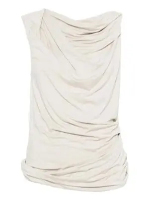ENTIRE STUDIOS Draped Sleeveless Top With Pleated Details - White