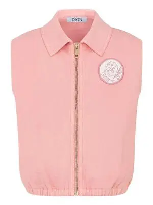 Dior Sleeveless Zipper Vest - Pink