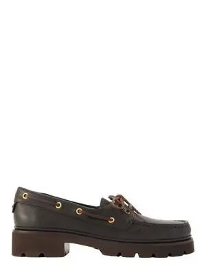 GIANVITO ROSSI Leather Boat Shoes - Black