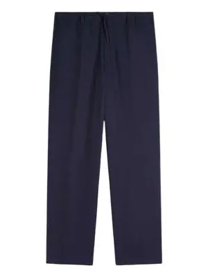 Dries Van Noten Straight Leg Cotton Wool Pants - Black