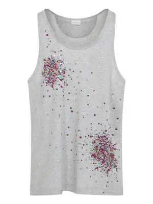 Dries Van Noten Sequin Embellished Tank Top - Gray