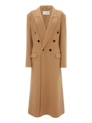 Victoria Beckham Double-breasted Mid-length Coat - Camel