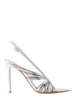 GIANVITO ROSSI Gianvito Rossi Metallic Leather Slingback Sandals