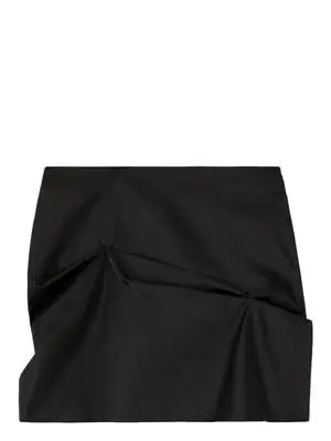 GANNI Nylon Mini Skirt With Zip Closure - Black