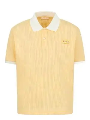 Marni Jacquard Motif Interlock Polo Shirt - Vanilla