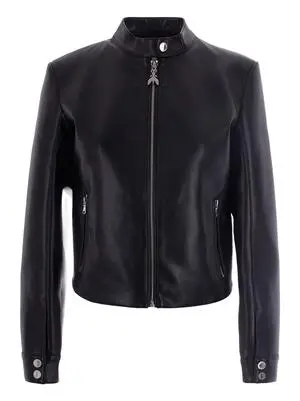 Patrizia Pepe Patrizia Pepe Long-Sleeved Zip-Up Biker Jacket Black