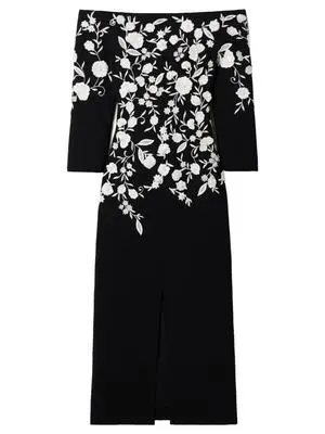CAROLINA HERRERA Carolina Herrera Off-Shoulder Embroidered Midi Dress