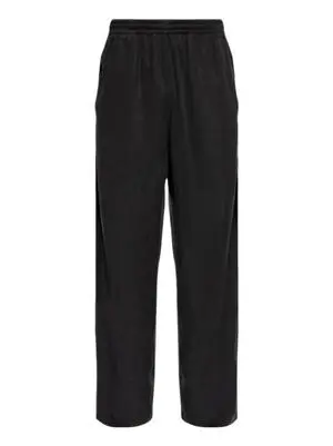 DIESEL® Elastic Waistband Trousers With Logo Detail - Black