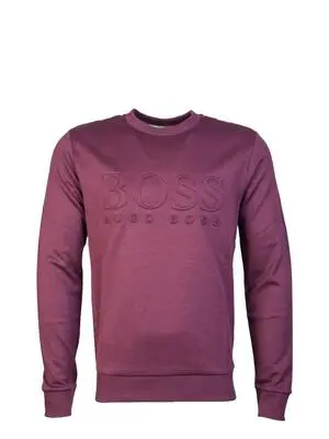 Hugo Boss Salbo Logo Embossed Hoodie - Red