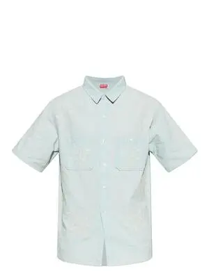 Kenzo Embroidered Button-up Shirt - Light Blue