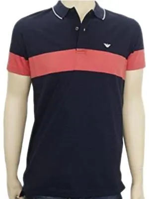 Emporio Armani Logo Details Polo Shirt - Black