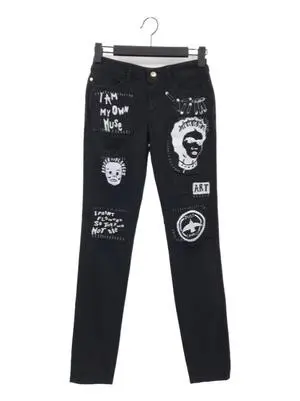 Just Cavalli Printed Denim Pants - Black