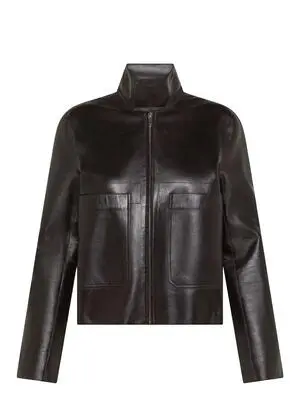 Seventy Short Leather Jacket - Black