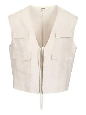 Barena Venezia Multi Lisca Tie-front Vest - White
