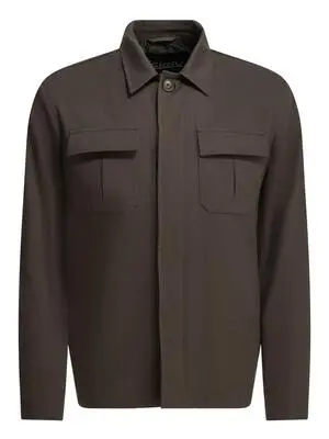 Herno Long Sleeved Utility Overshirt - Brown