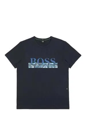 Hugo Boss Round-necked Logo T-shirt - Black