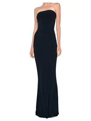 Norma Kamali Strapless Maxi Dress With Back Slit - Black