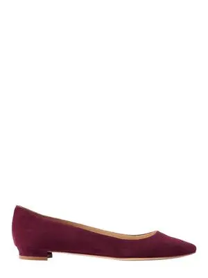 Manolo Blahnik Suede Ballet Flats - Red