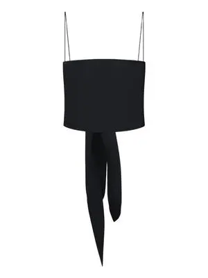 FORTE_FORTE Bustier Top With Back Tie Detail - Black