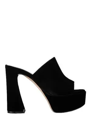 GIANVITO ROSSI Holly 120 Velvet Platform Mules - Black