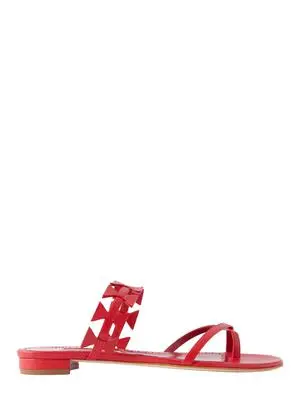 Manolo Blahnik Maura Leather Sandals - Red